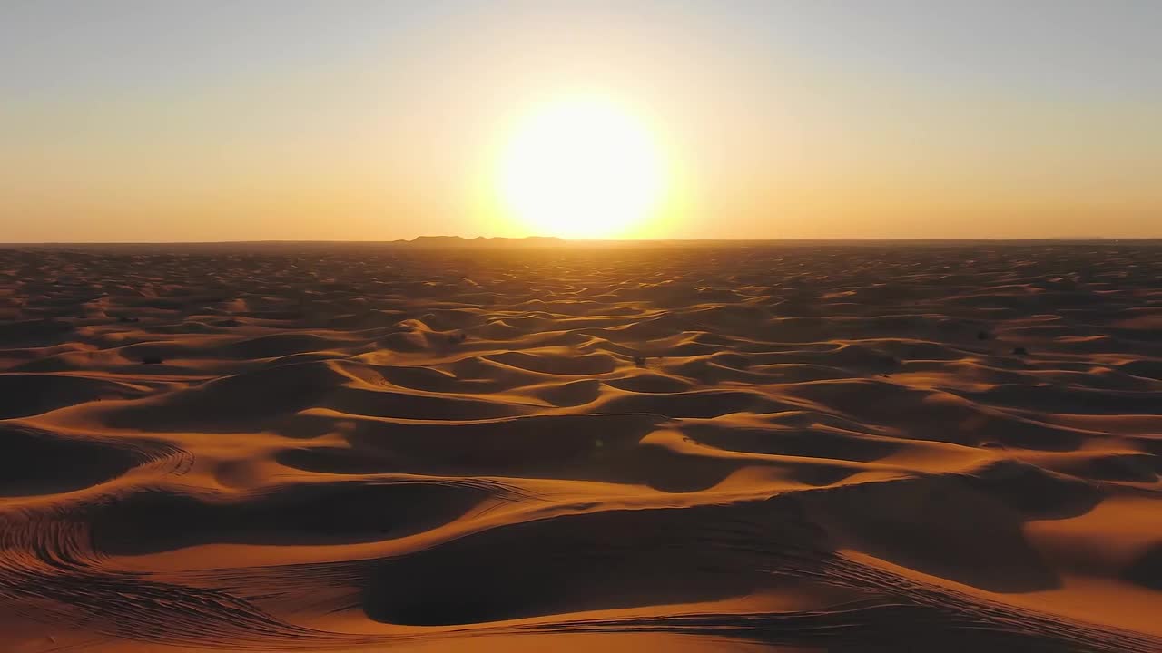 Blazing Hot Desert Sunset Aerial - Stock Video | Motion Array