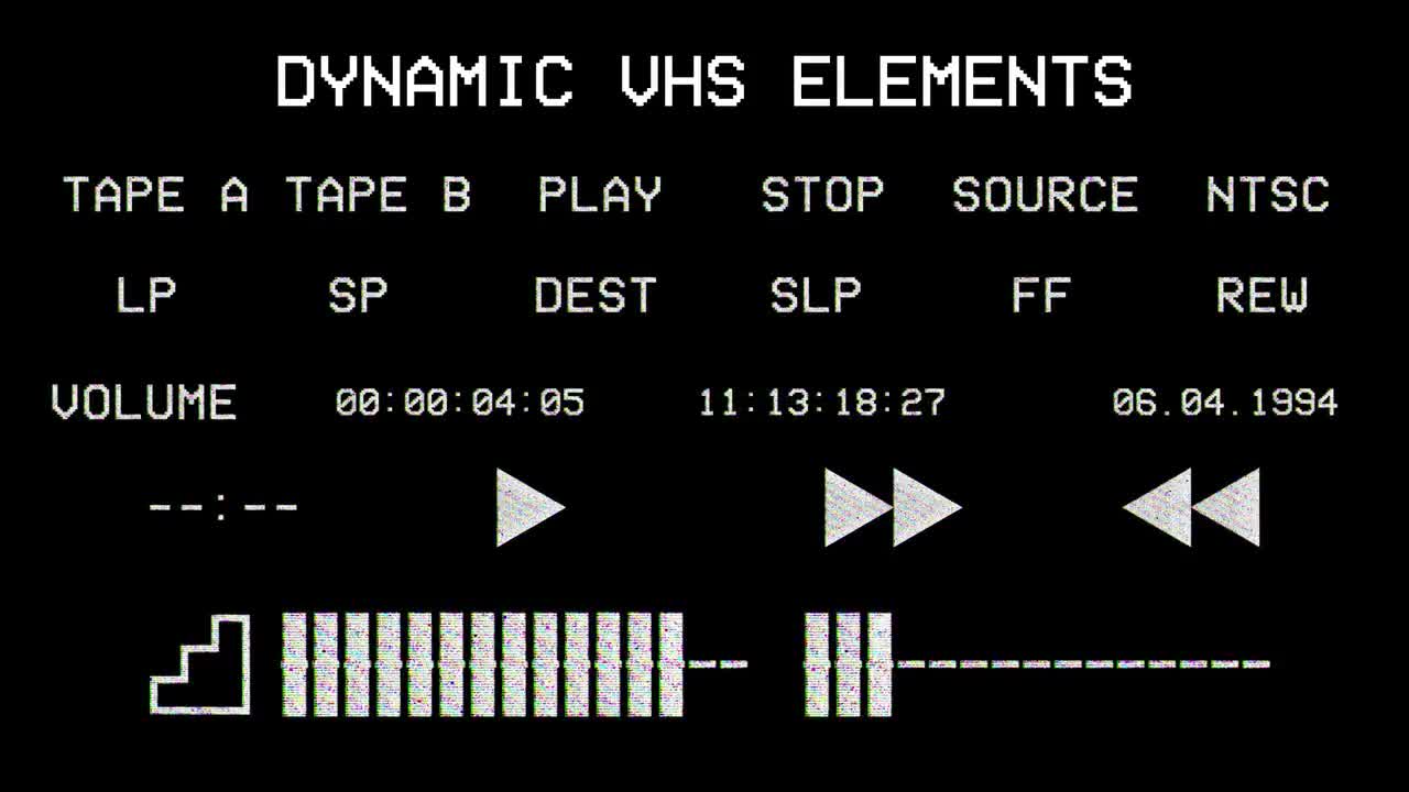24 VHS Elements - Stock Motion Graphics | Motion Array