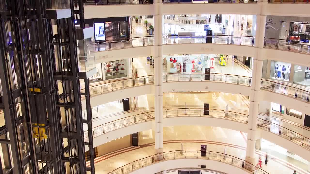 Shopping Center Elevators Timelapse - Stock Video | Motion Array