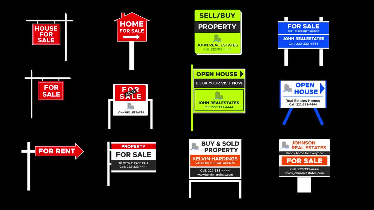 Real Estates Sign Boards - After Effects Templates | Motion Array