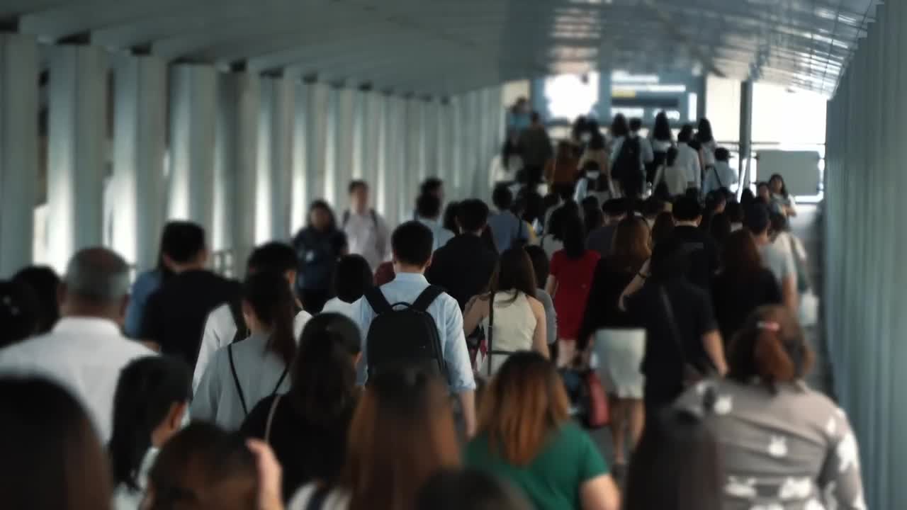 Crowded Walkway - Stock Video | Motion Array