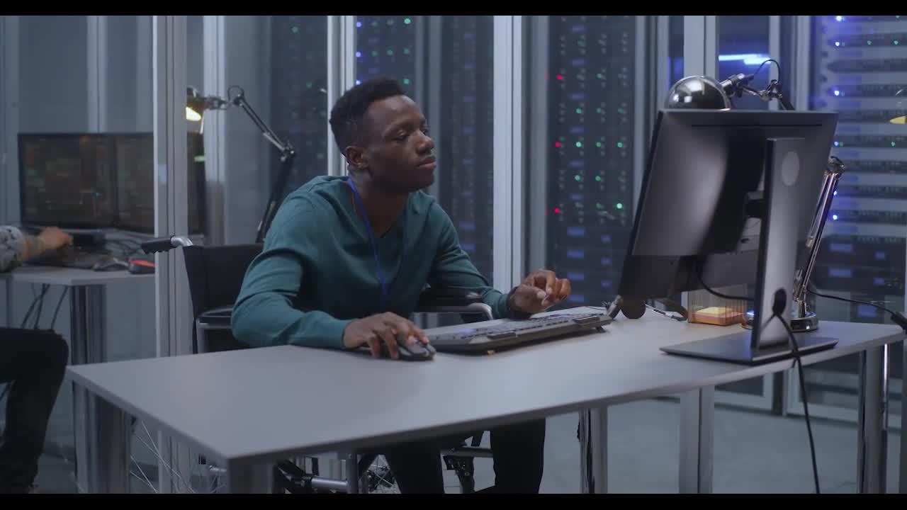 Programmer Working In Data Center - Stock Video | Motion Array