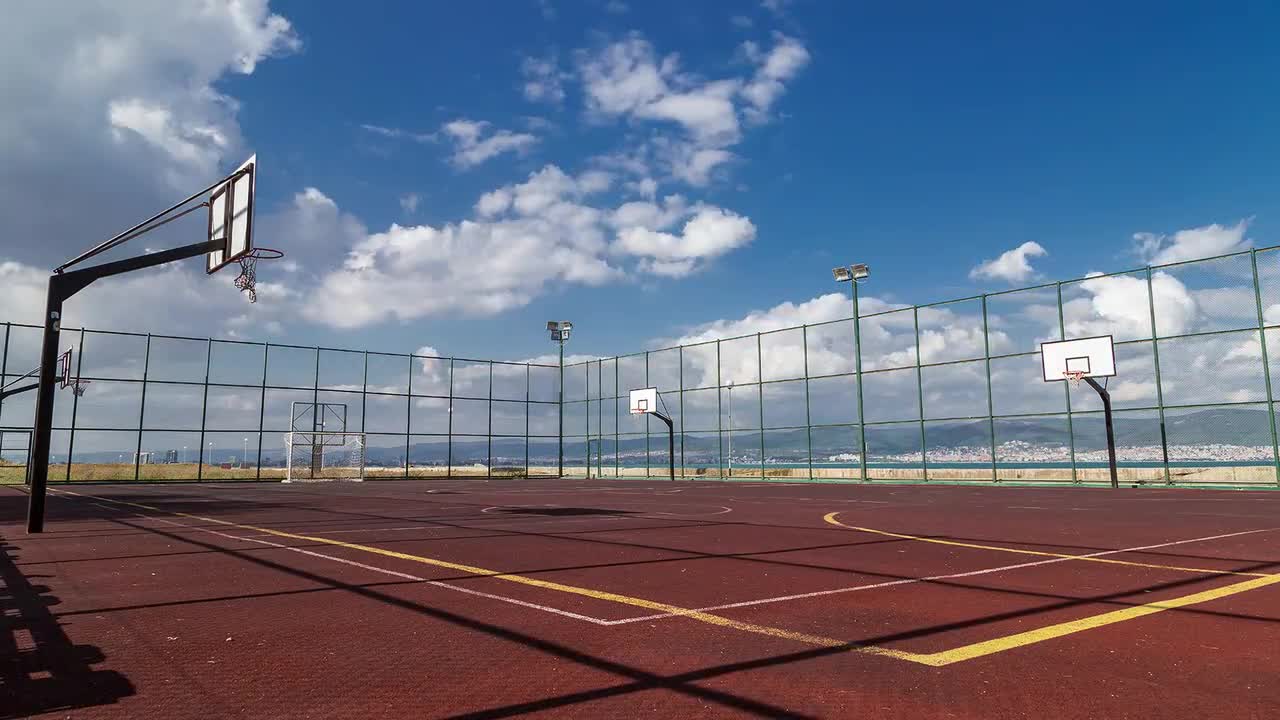 Sports Playground By The Sea - Stock Video | Motion Array