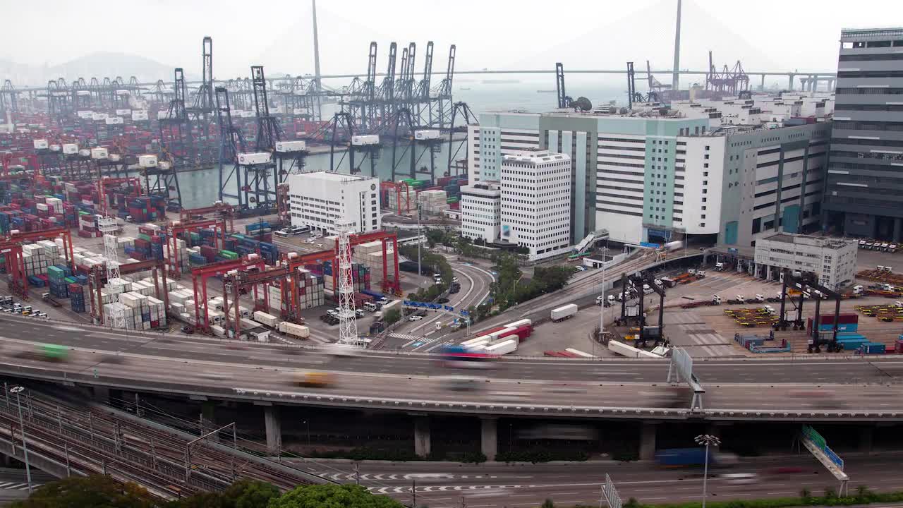 Hong Kong Logistics Center Port - Stock Video | Motion Array