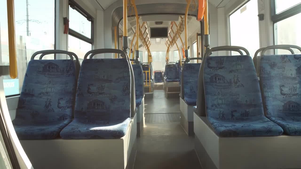Seats In An Empty Bus - Stock Video | Motion Array