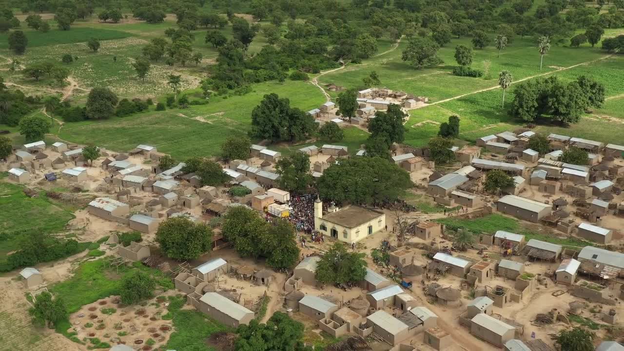 Mali Village And Landscape Aerial - Stock Video | Motion Array