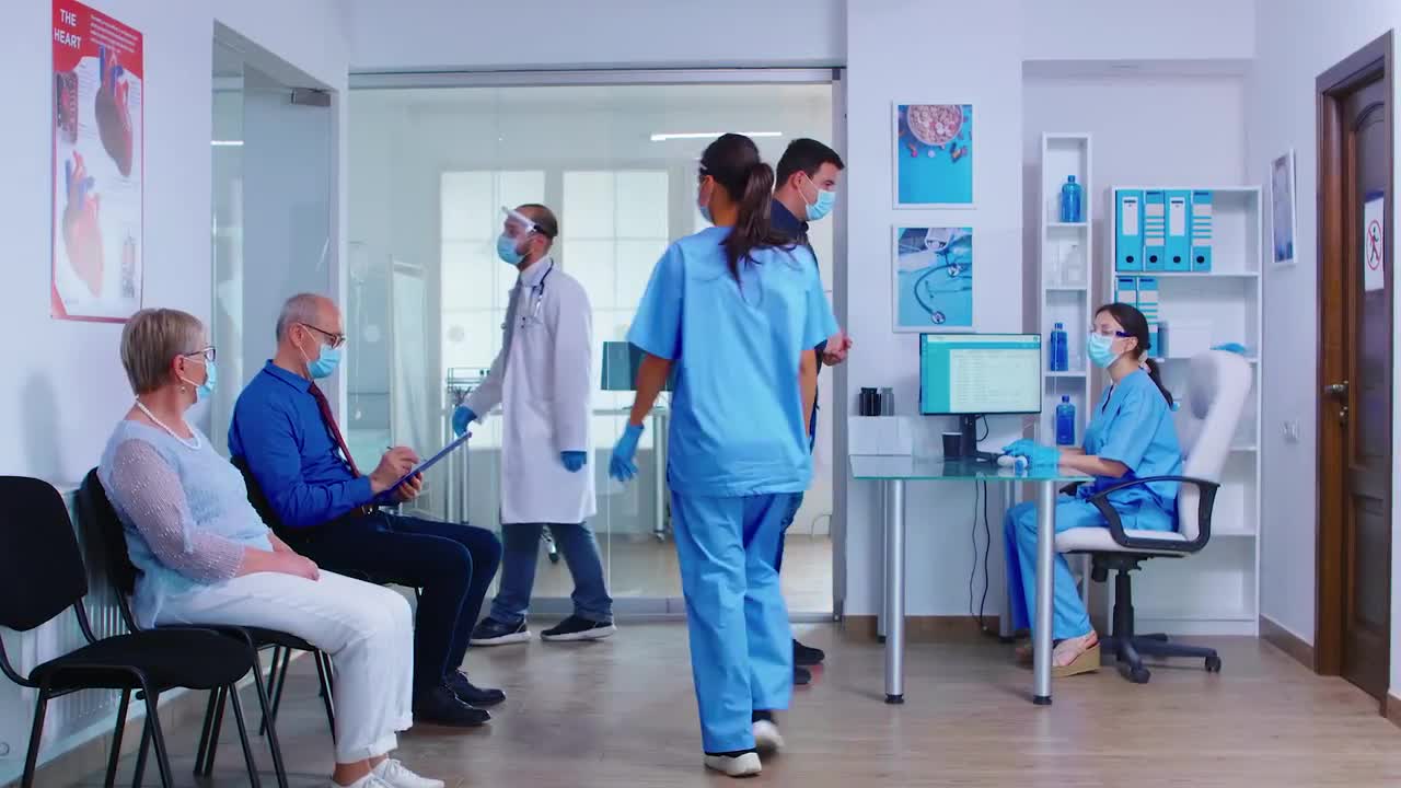 Busy Waiting Area In A Clinic - Stock Video | Motion Array