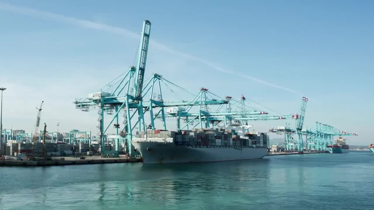 Cargo Shipping Port, Algeciras, Spain - Stock Video | Motion Array
