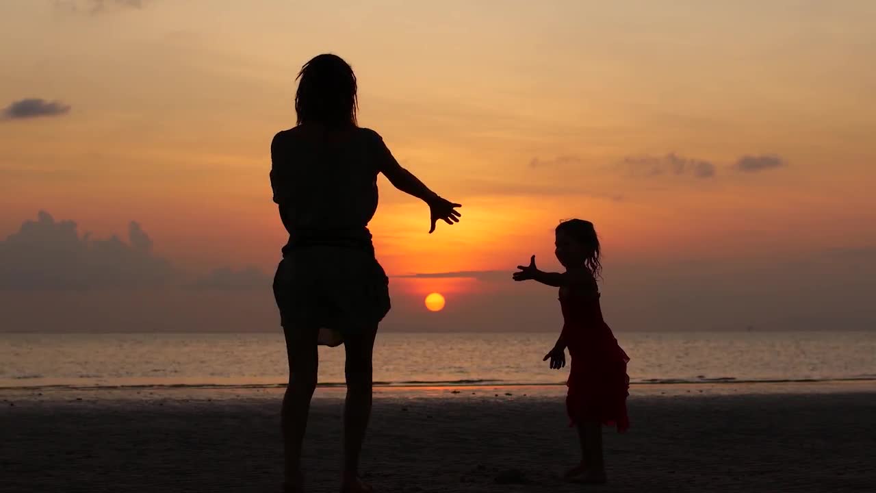 Mother And Daughter At Sunset Stock Video Motion Array