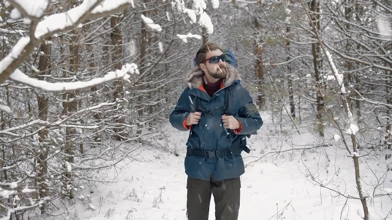 Hiking Through Snow - Stock Video | Motion Array
