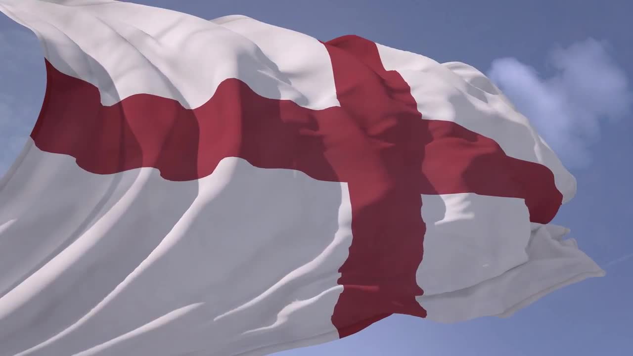 England Flag Waving in Slow Motion - Stock Motion Graphics | Motion Array