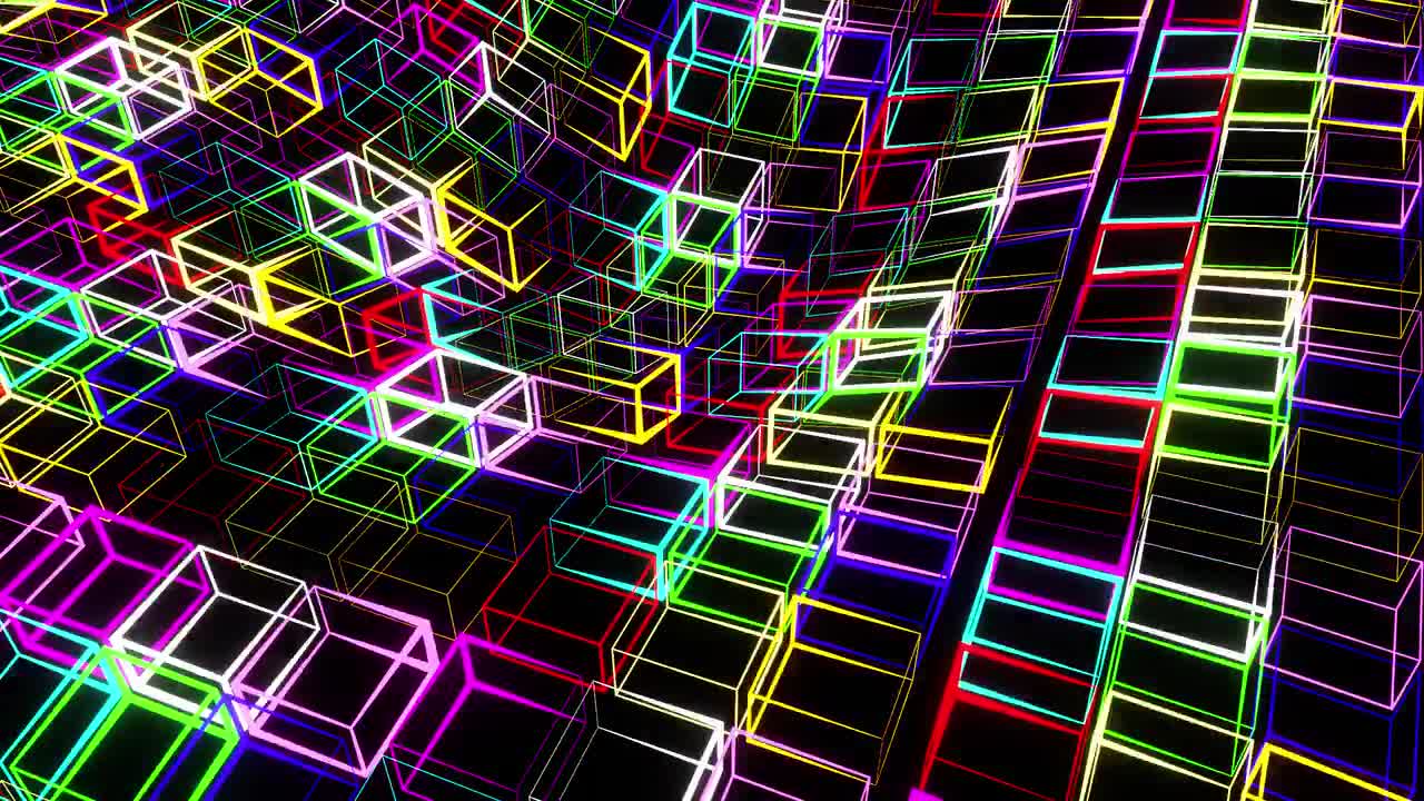 Colorful Neon Cubes - Stock Motion Graphics | Motion Array