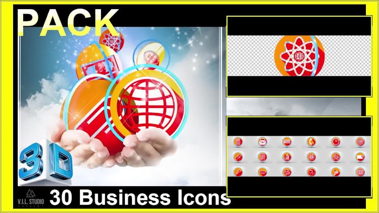 Icons Business - 3D Pack - Stock Motion Graphics | Motion Array