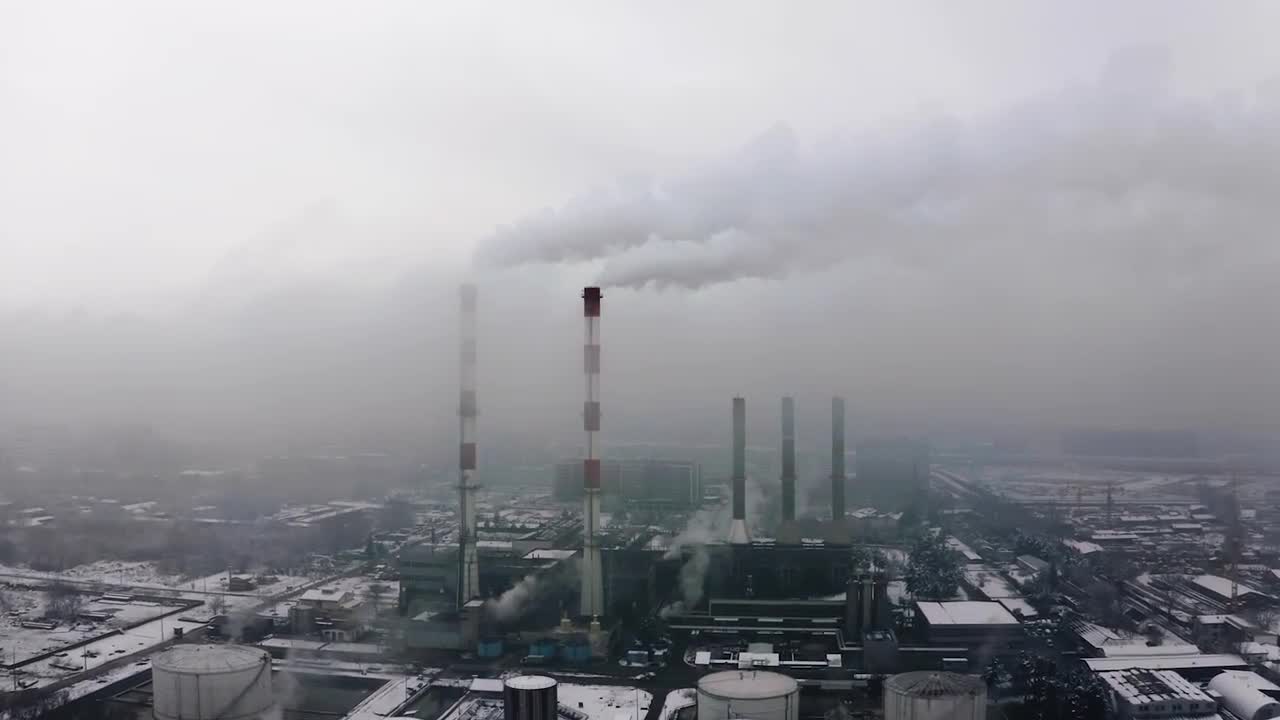 Pollution From The Power Plant - Stock Video | Motion Array