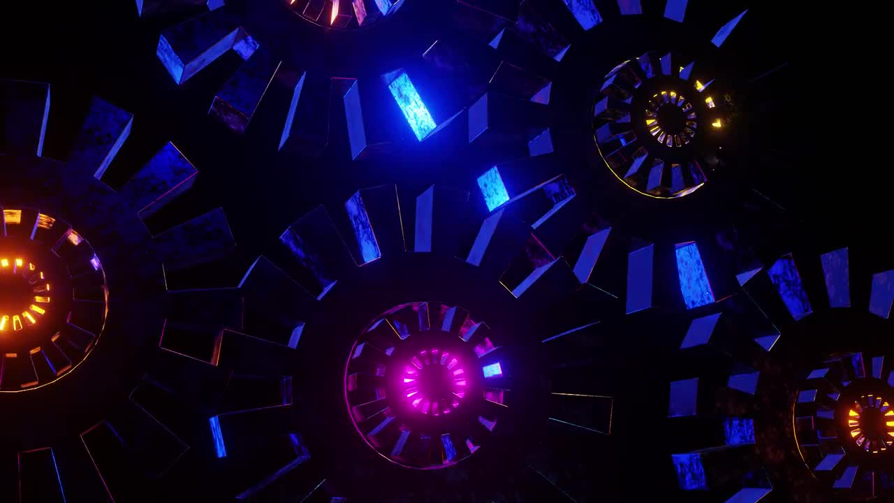 Neon Machine Gears Loop - Stock Motion Graphics | Motion Array