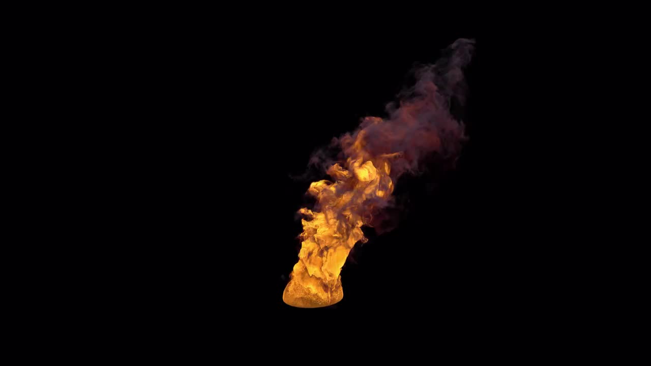 Fire With Smoke On Alpha - Stock Motion Graphics | Motion Array