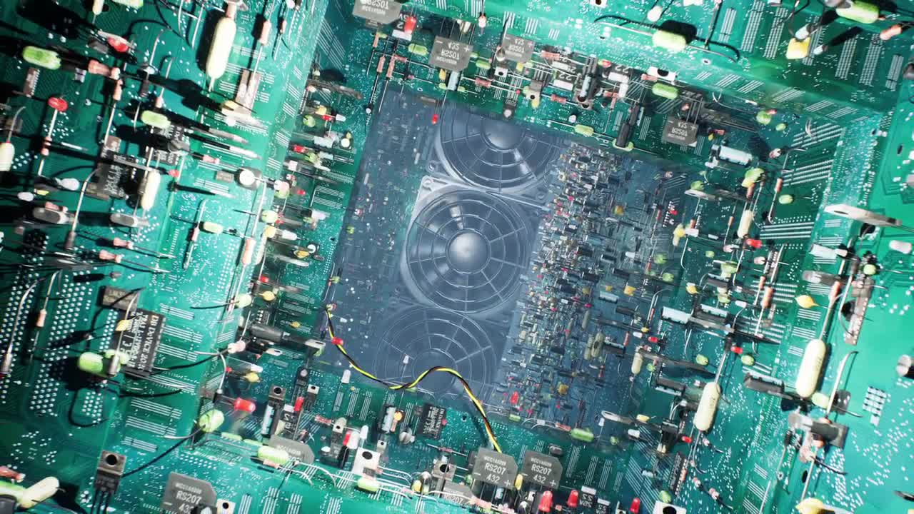 Inside A Huge Computer - Stock Motion Graphics | Motion Array