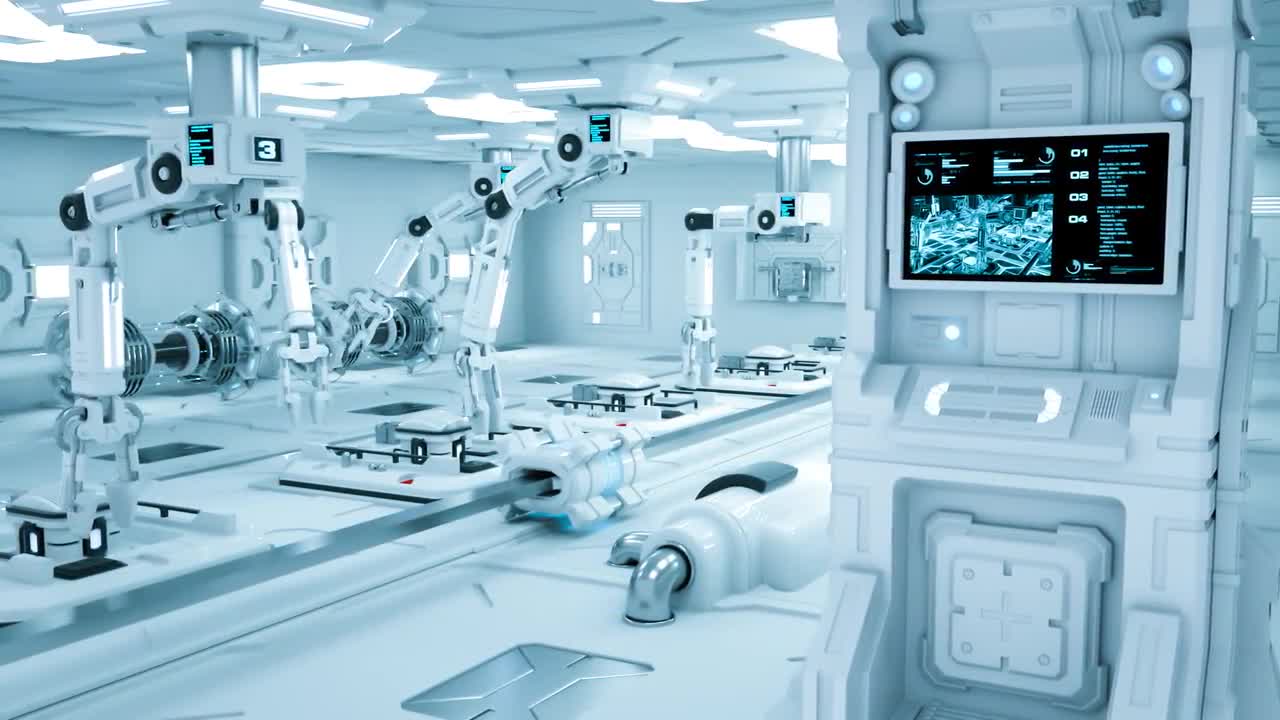 Robotic Arms Working In Sterile Lab - Stock Motion Graphics | Motion Array