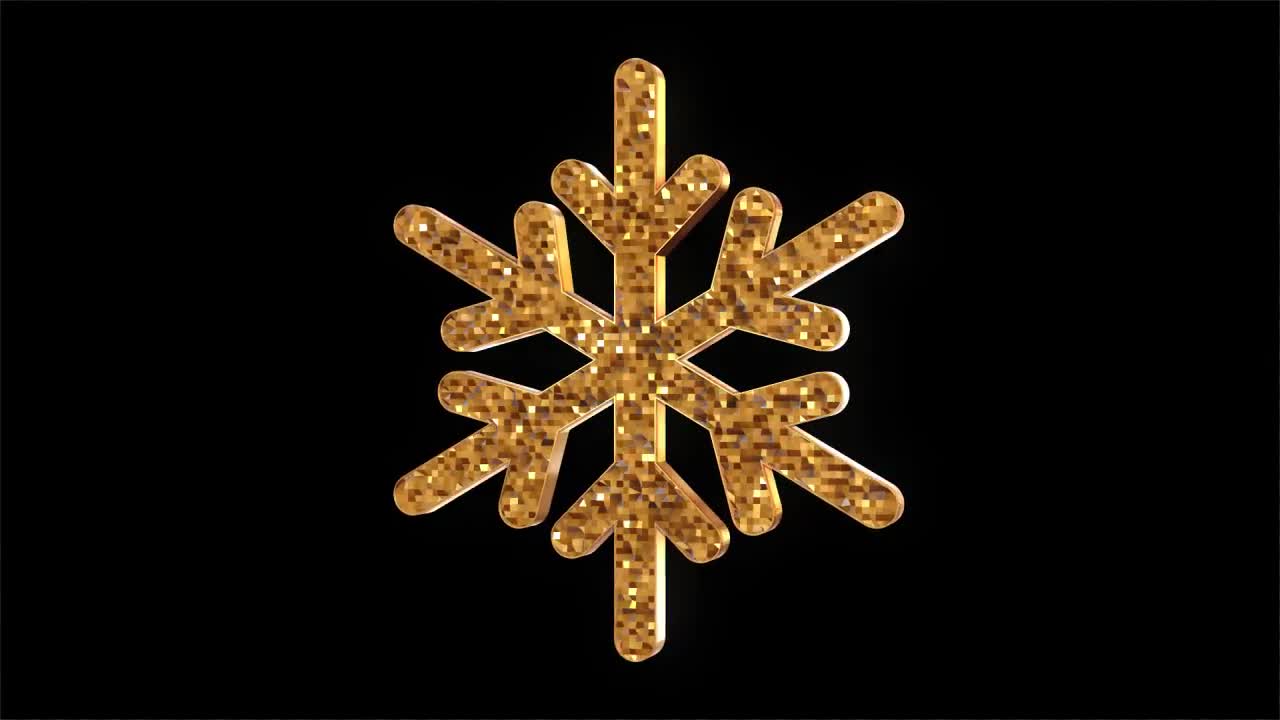 Gold Sparkle Snowflake Pack - Stock Motion Graphics | Motion Array
