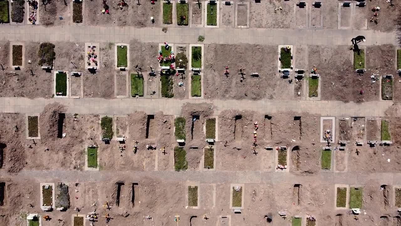 Open Graves In Cemetery Top View - Stock Video | Motion Array