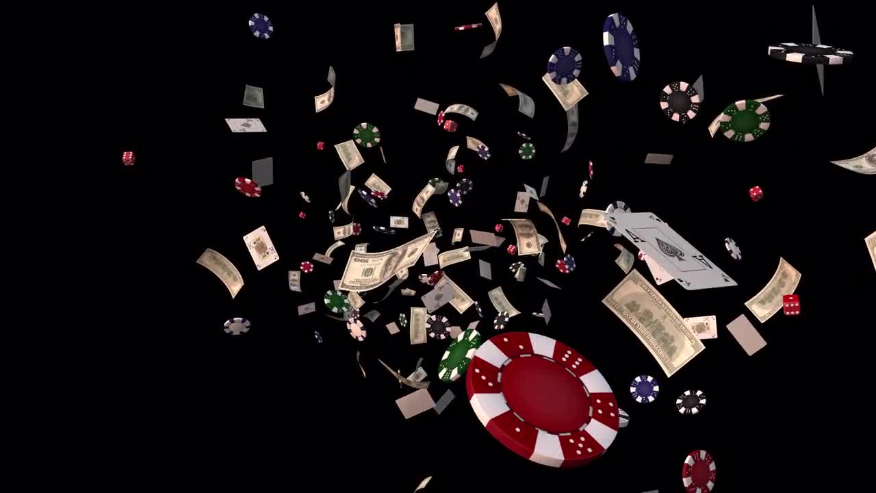 Flying Casino Elements On Alpha - Stock Motion Graphics | Motion Array