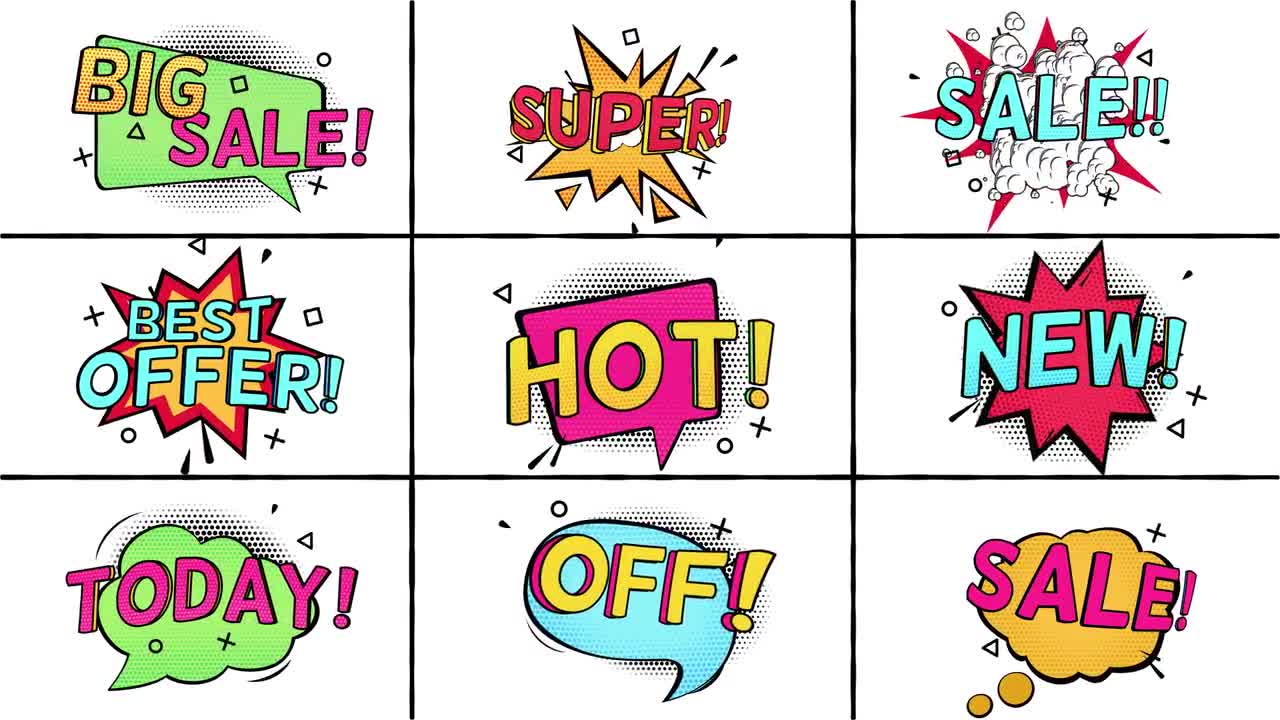 Pop Art Stickers - Motion Graphics Templates | Motion Array