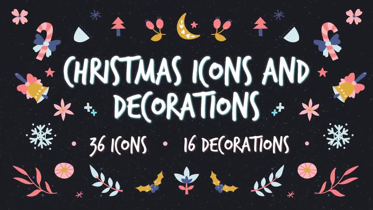 Christmas Icons And Decorations Pack - Stock Motion Graphics | Motion Array