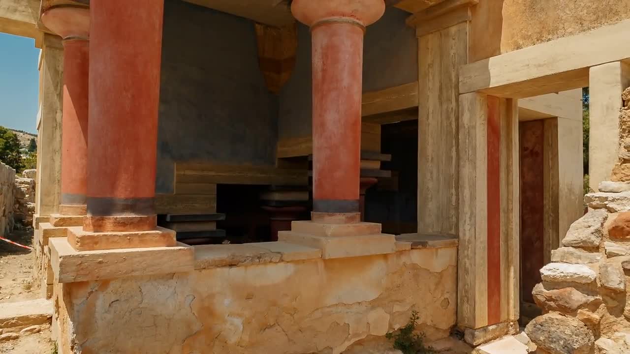 Minoan Temple at Palace of Knossos, Greece - Stock Video | Motion Array