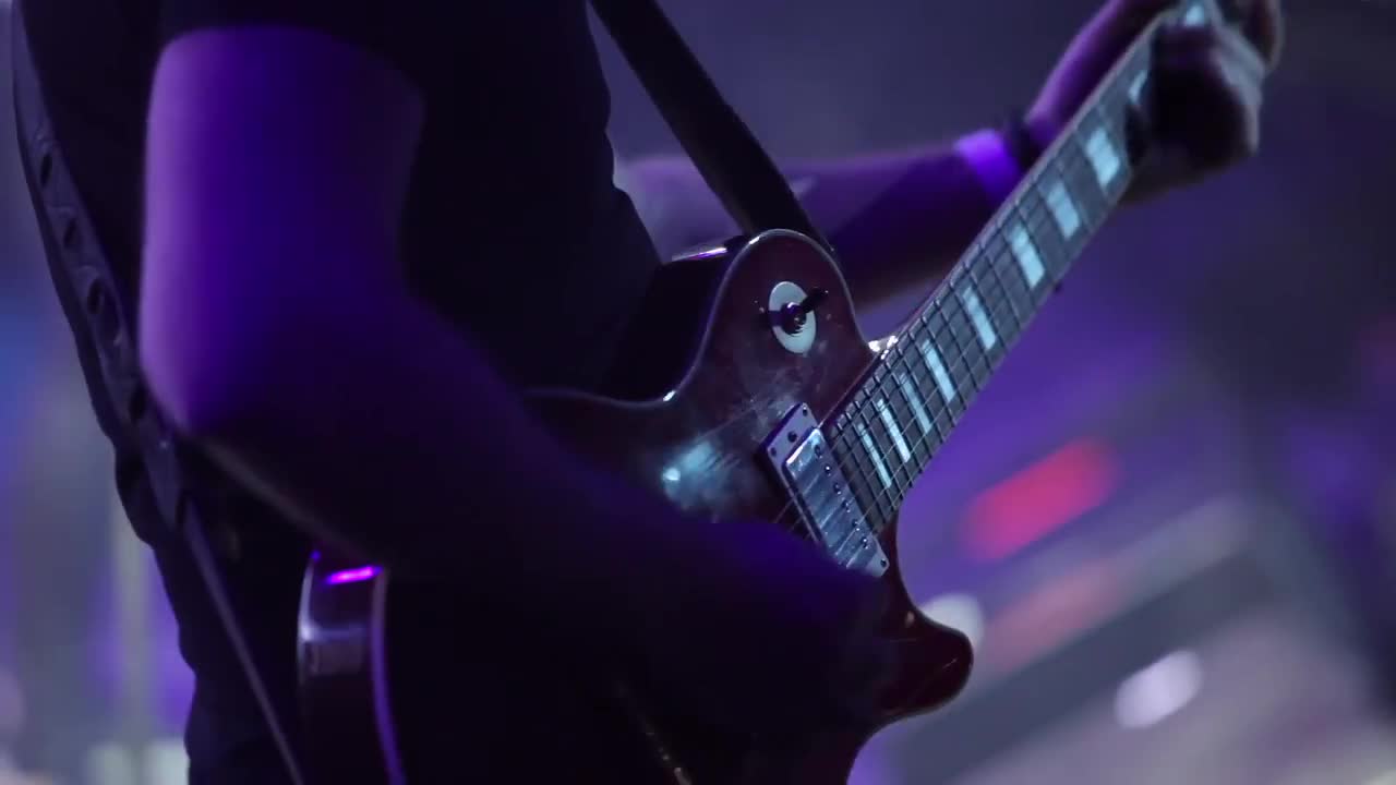 Male Guitarist Rocking The Audience - Stock Video | Motion Array