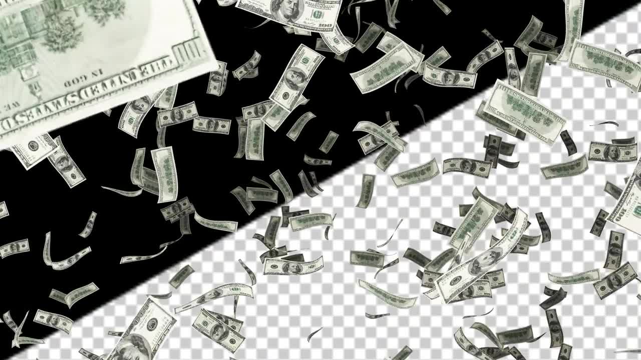 Falling Hundred Dollar On An Alpha - Stock Motion Graphics | Motion Array