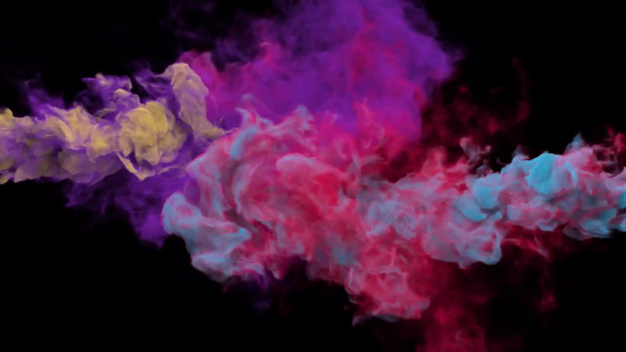Colorful Smoke Collision On Alpha - Stock Motion Graphics | Motion Array