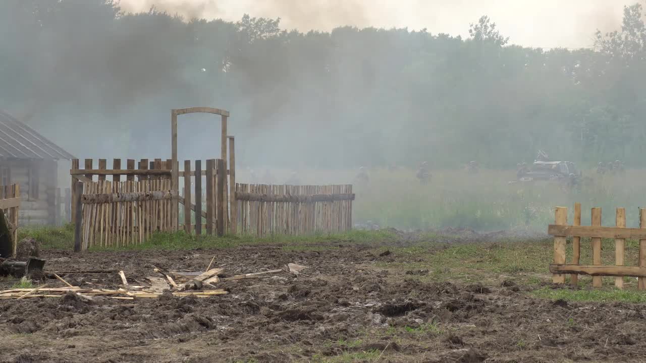 Enemy Soldiers Attacking On Battlefield - Stock Video | Motion Array