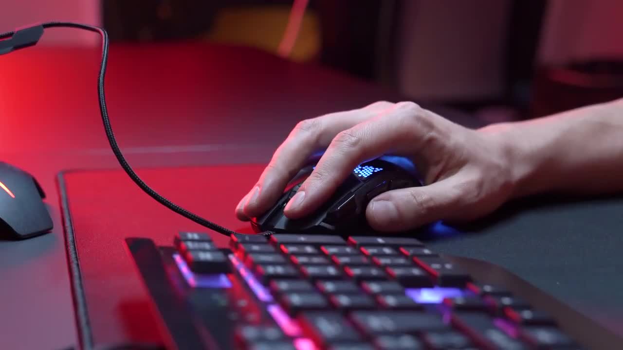 A Keyboard And Gaming Mouse - Stock Video | Motion Array