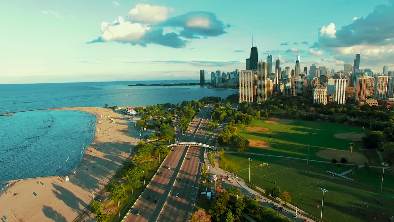 Chicago Lakefront Park - Stock Video | Motion Array