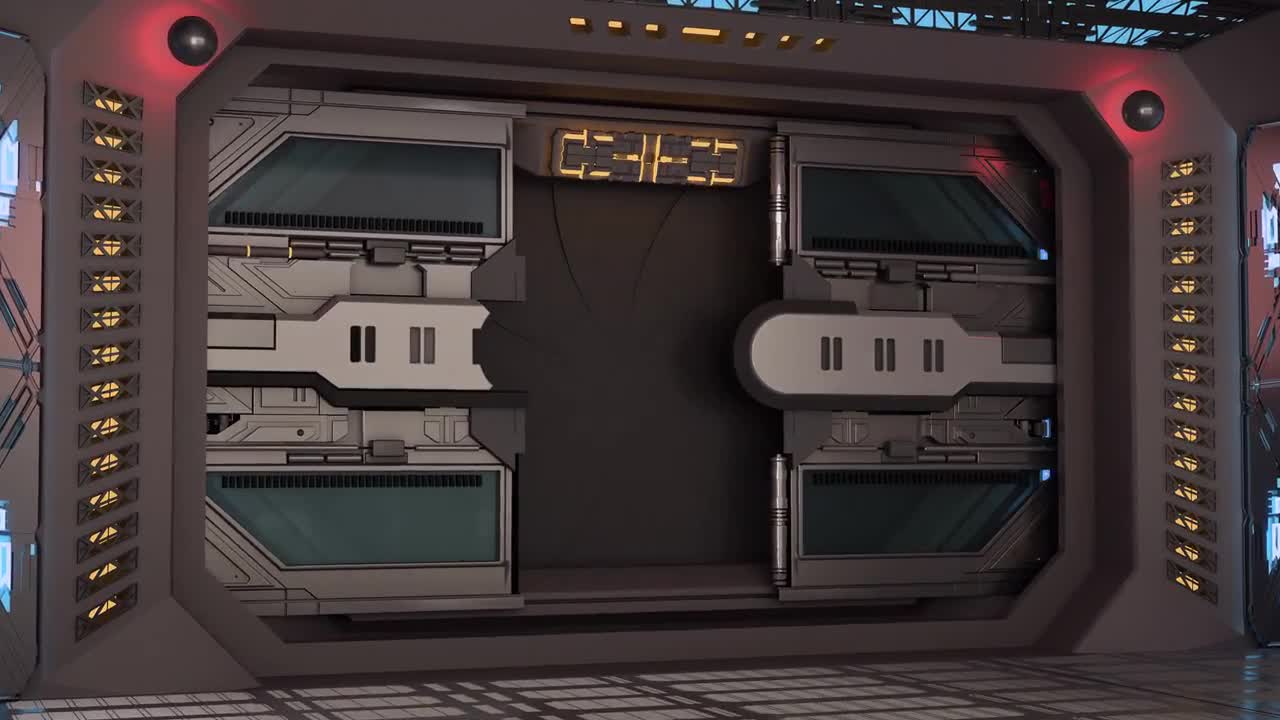 Spaceship Airlock Opening To Alpha - Stock Motion Graphics | Motion Array