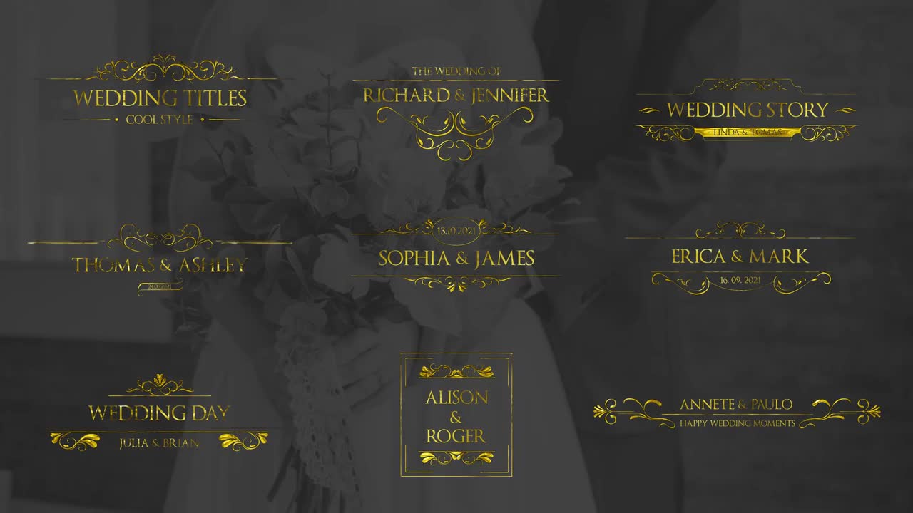 Gold Wedding Titles - DaVinci Resolve Templates | Motion Array