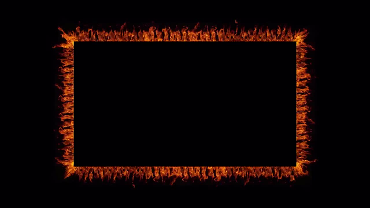 Fire On Rectangular Frame Edges - Stock Motion Graphics | Motion Array