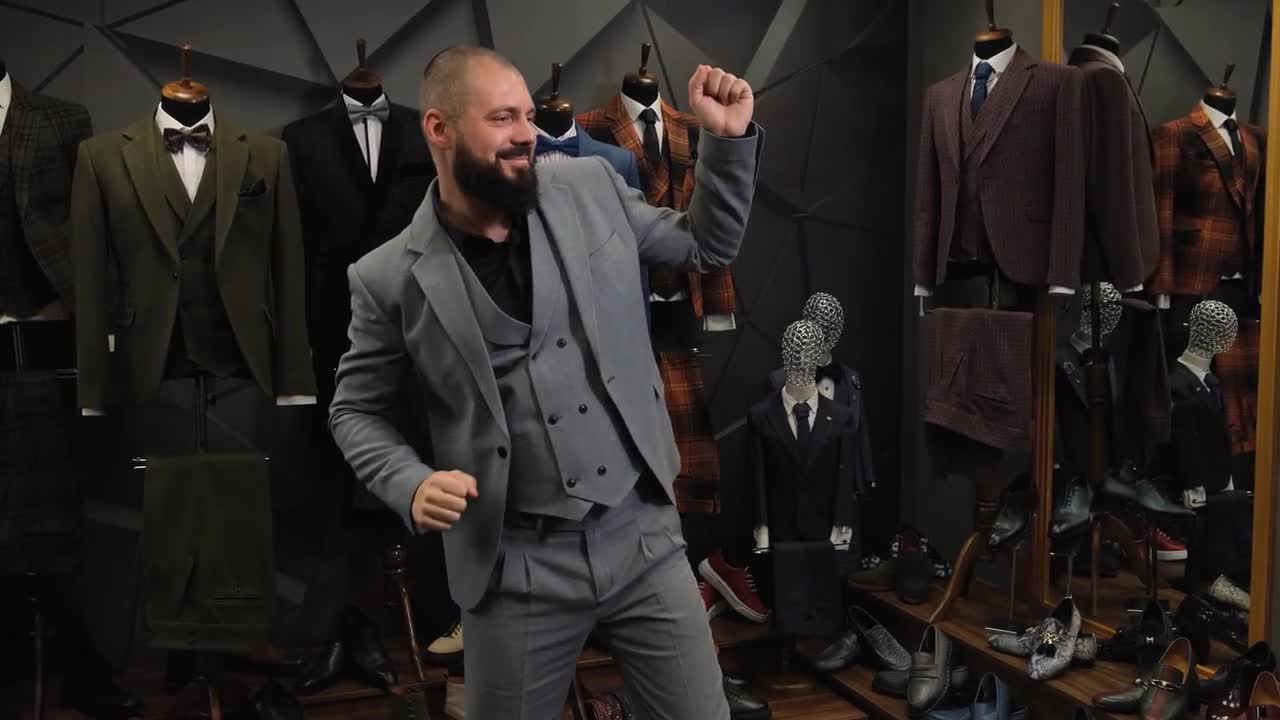 Dancing In His New Suit - Stock Video | Motion Array