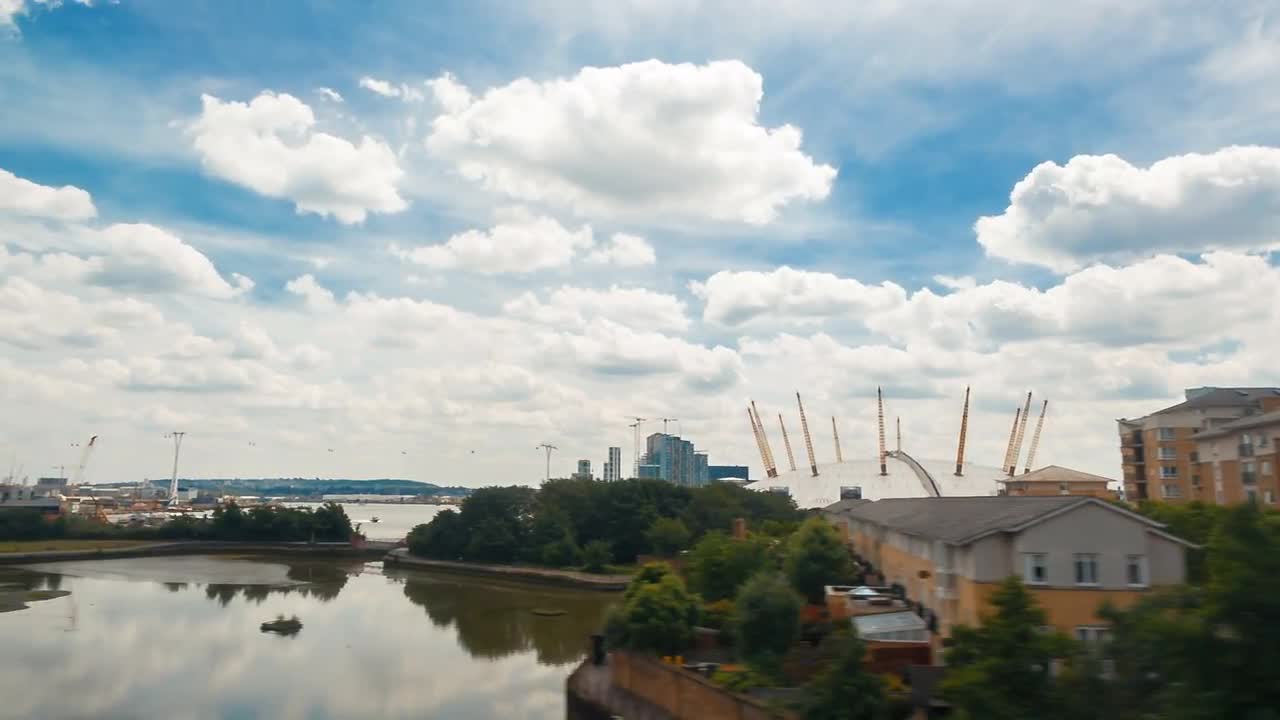 London's Docklands and the O2 Arena - Stock Video | Motion Array