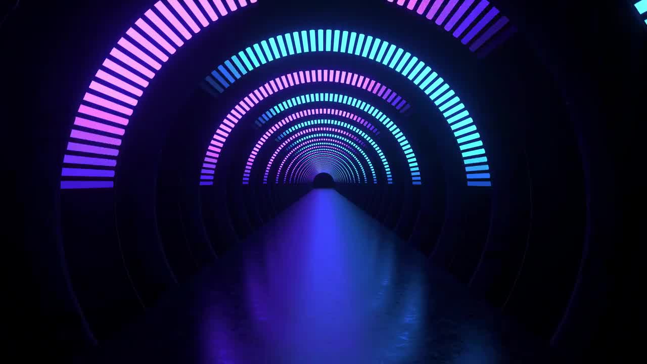 Circular LED Light Tunnels Pack - Stock Motion Graphics | Motion Array