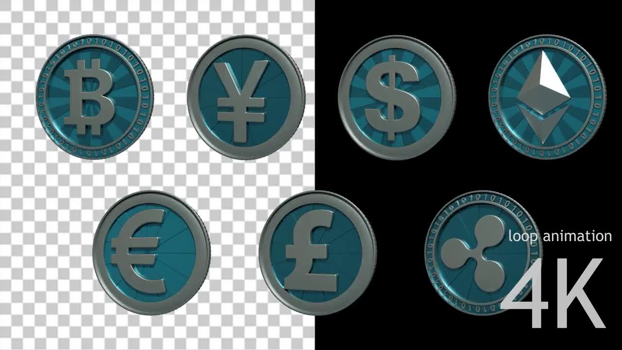 Blue Coins - Loop Animation - Stock Motion Graphics | Motion Array