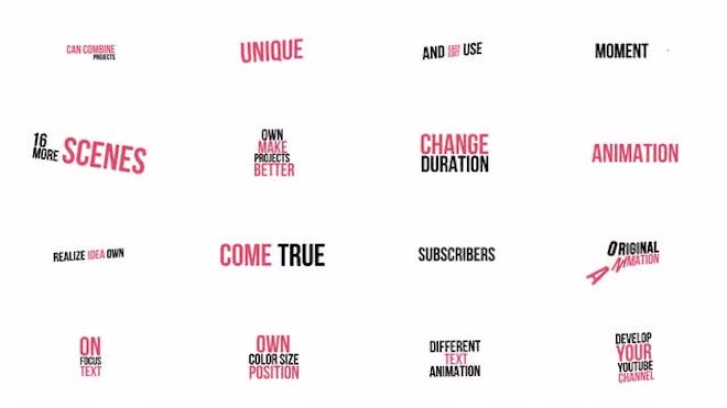 Typography Pack - Motion Graphics Templates | Motion Array