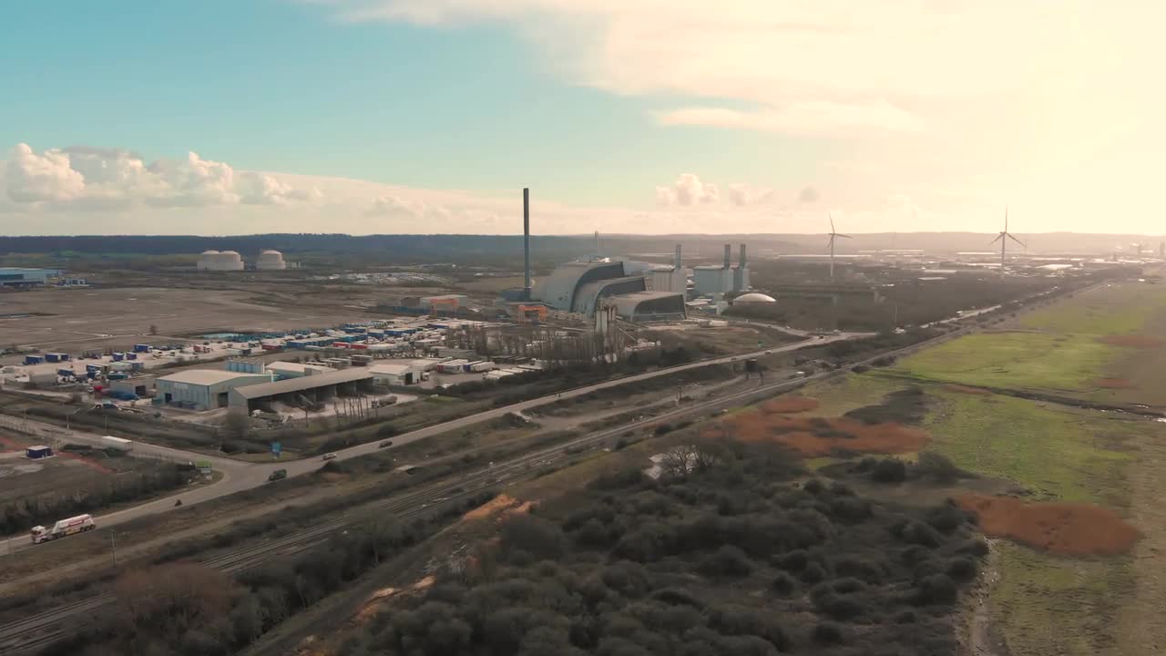Factory In Industrial Landscape - Stock Video | Motion Array