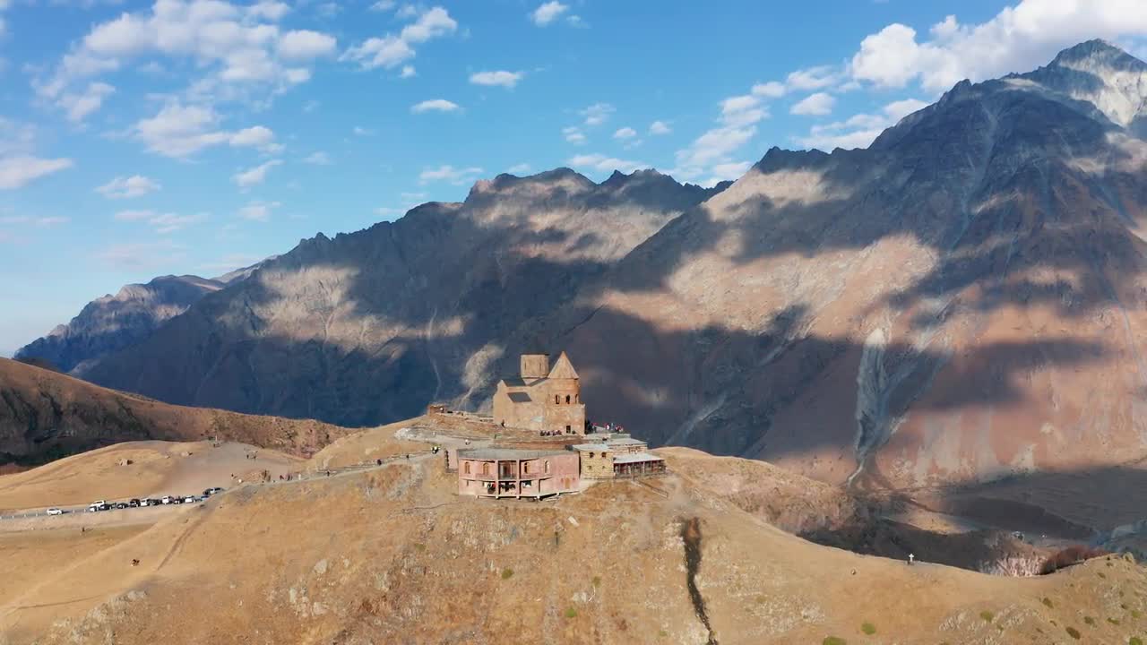 Monastery In The Mountains Aerial - Stock Video | Motion Array