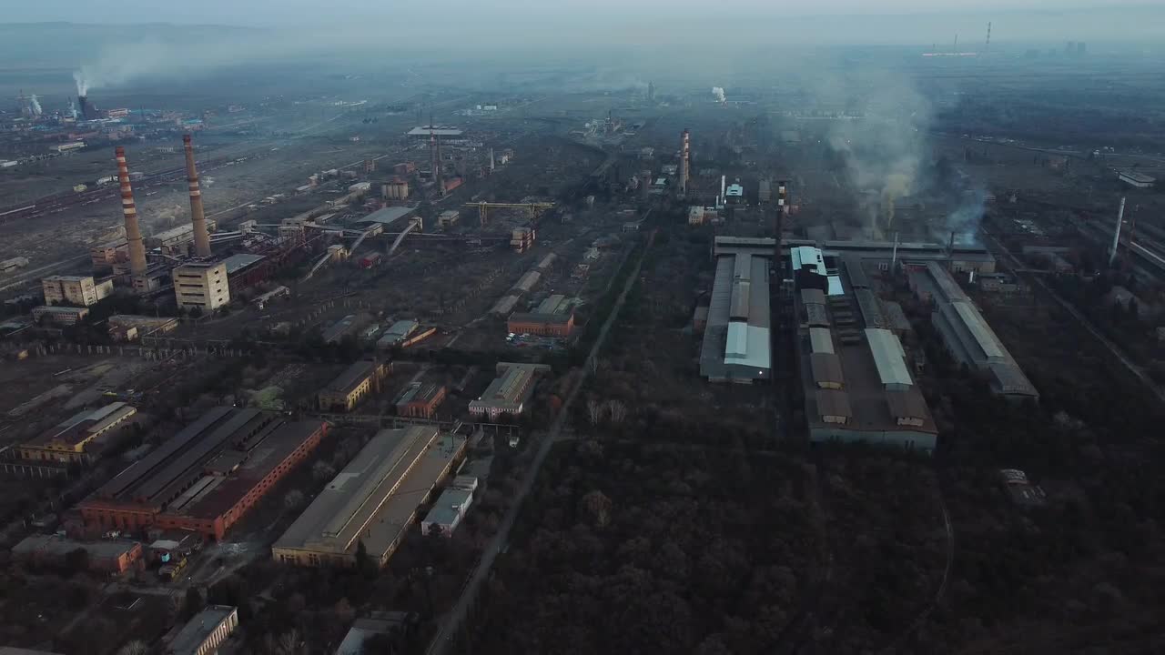Old Soviet Factories Aerial - Stock Video | Motion Array