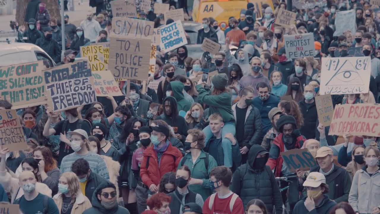 Crowd Of Protestors Marching - Stock Video | Motion Array