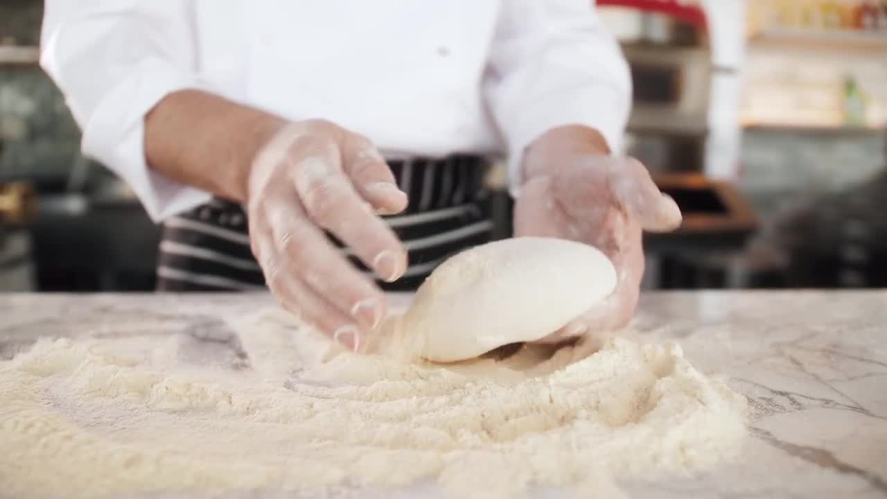 Chef Preparing Dough With Flour - Stock Video | Motion Array