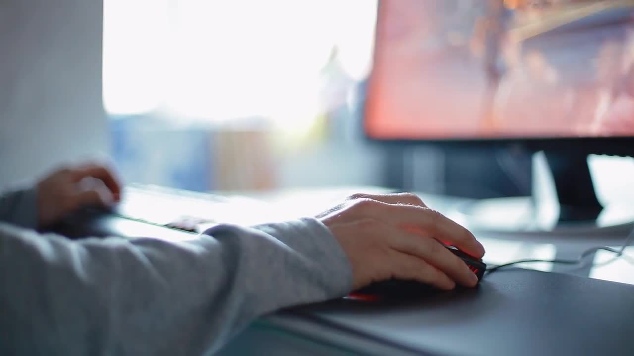 Man Playing Video Game On PC - Stock Video | Motion Array