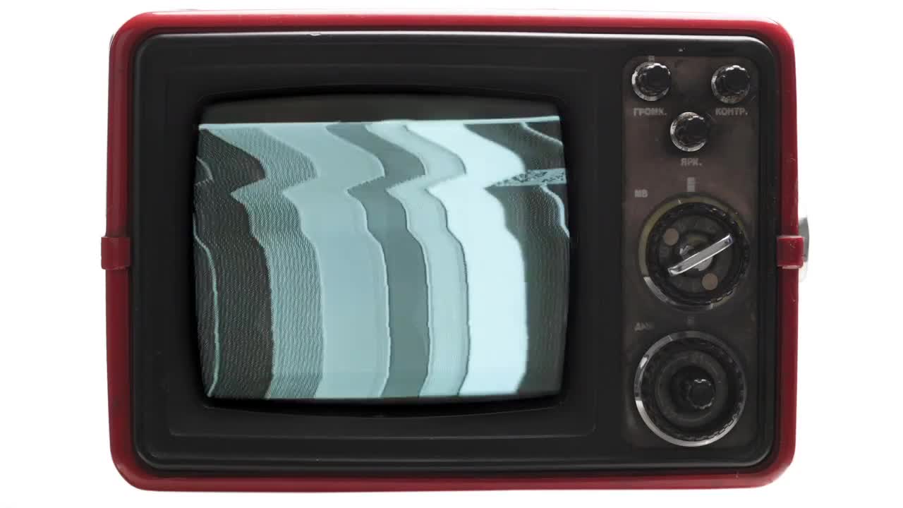 Vintage Red Mini Television - Stock Video | Motion Array