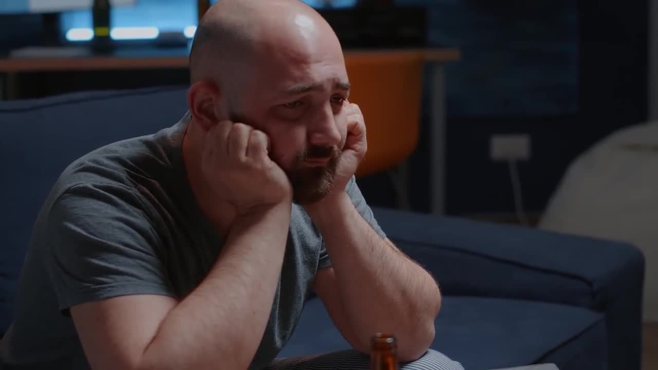 Man Suffering From Break Up Crying - Stock Video | Motion Array